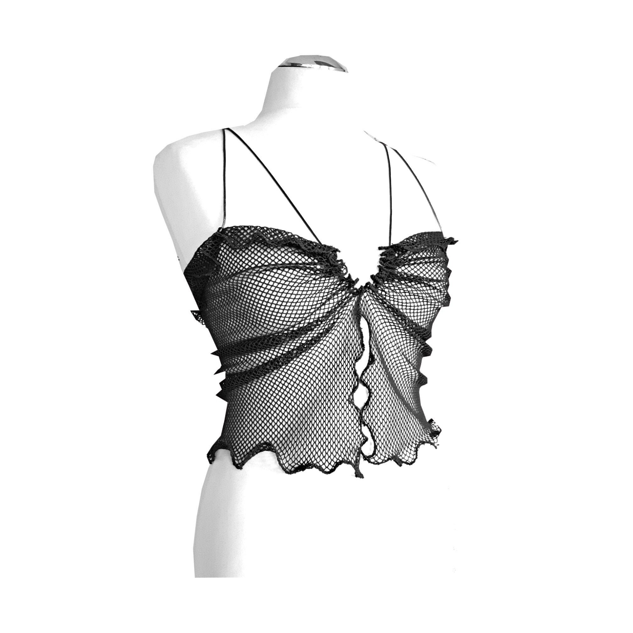 Sheer Crop Top Seethrough Ruched Mesh Clothing Womens Open - Etsy