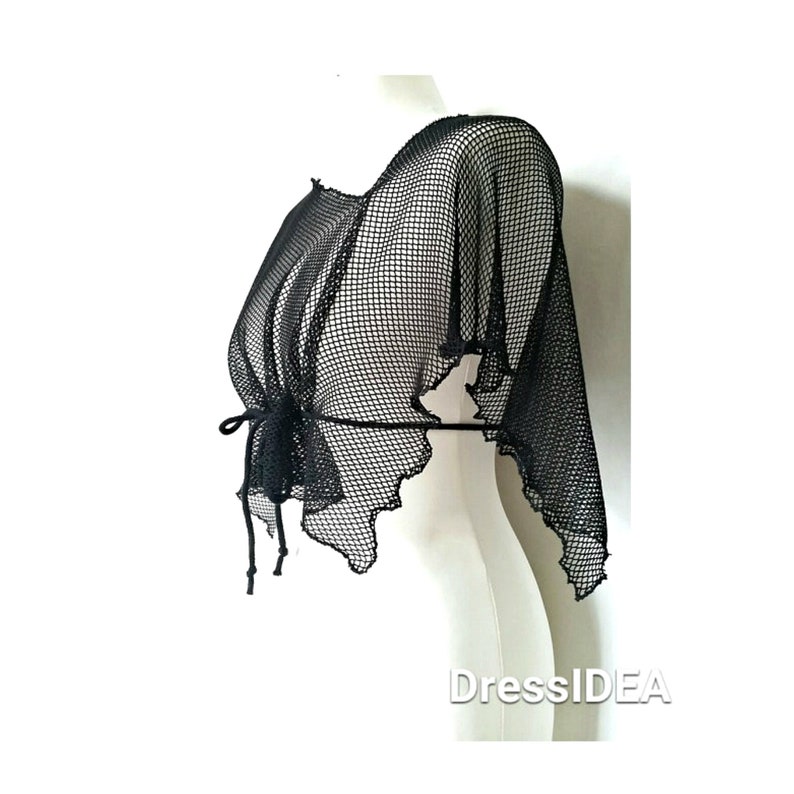 See Through Crop Top Sexy Black Mesh Clothes Etsy
