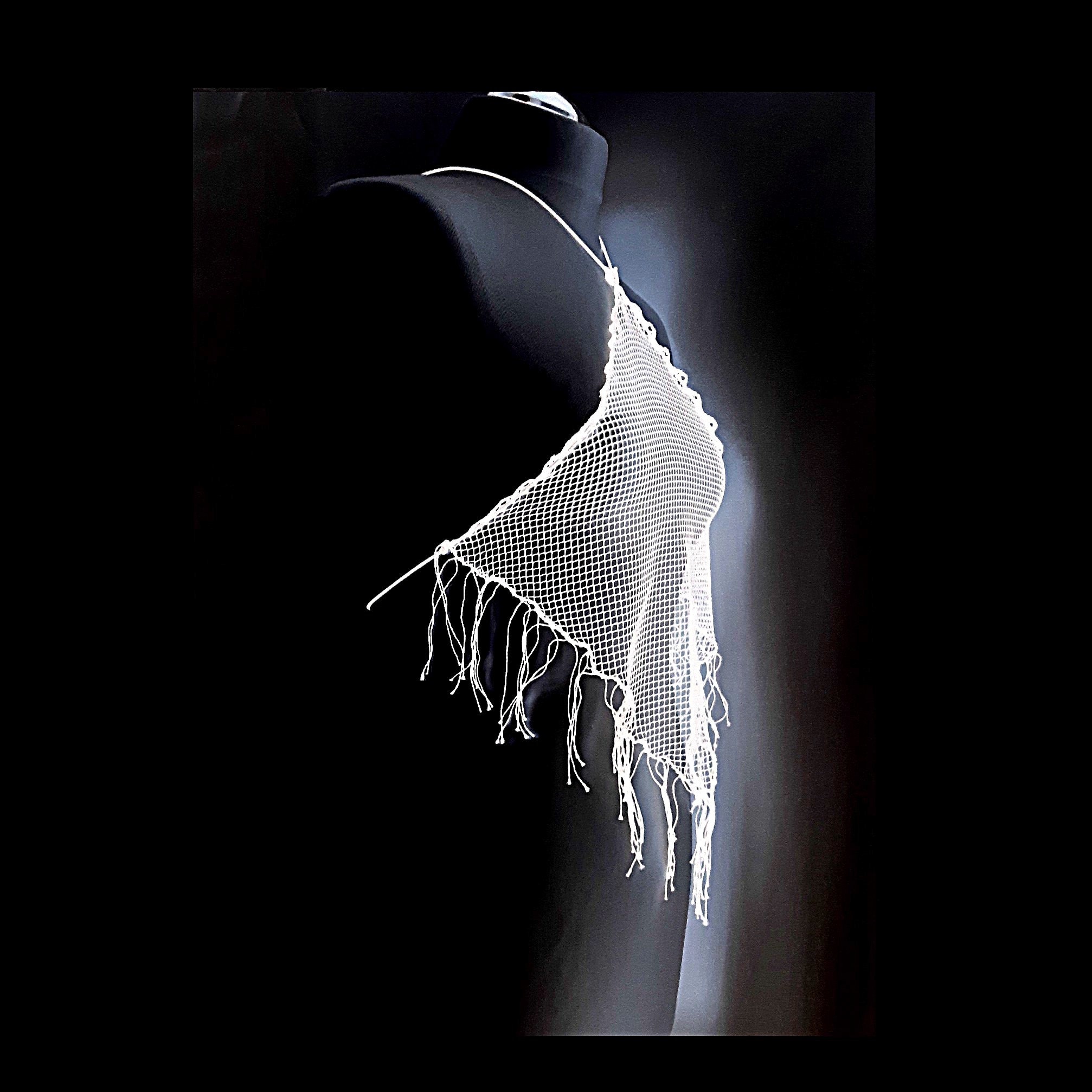 Seethrough Halter Top Tie Mesh Hotwife Clothing Micro Rave Clubbing ...