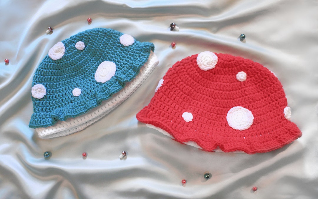 Mushroom Caps Kawaii Bucket Hat Spring Sun Hats Cottage Core Fairy ...