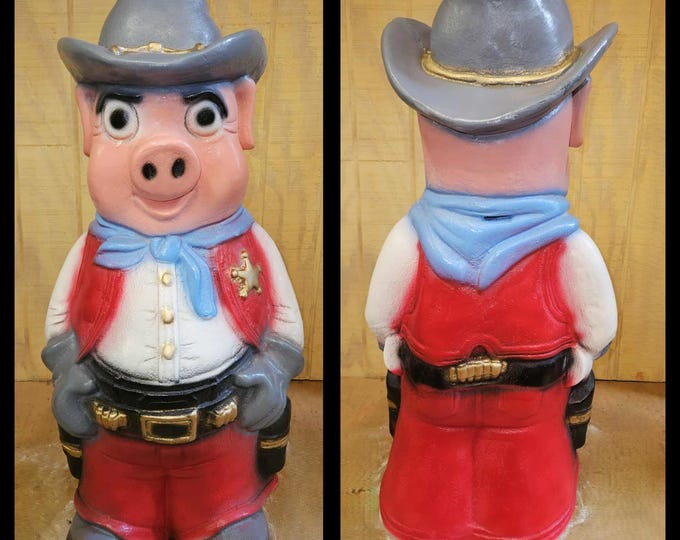 Extra Large Piggy Bank Sheriff Pig 25" Tall 10.5" Wide 9" Depth 3 ...