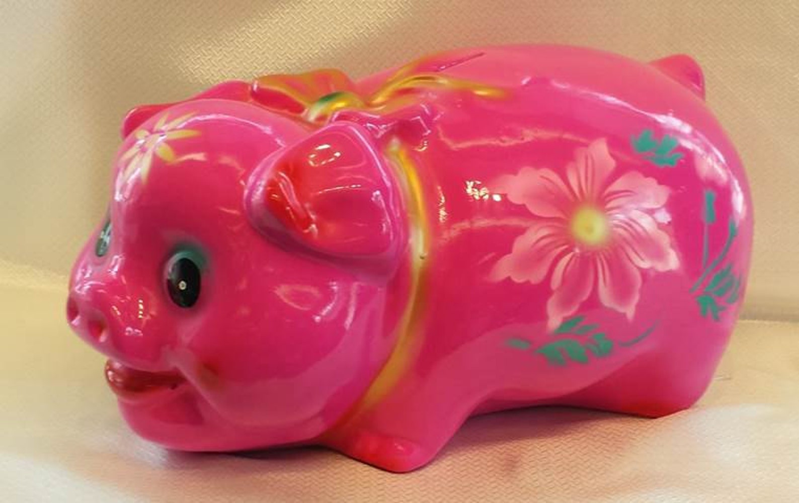 Large Piggy Bank Chalkware Vintage Style Coin Bank Jumbo Big - Etsy