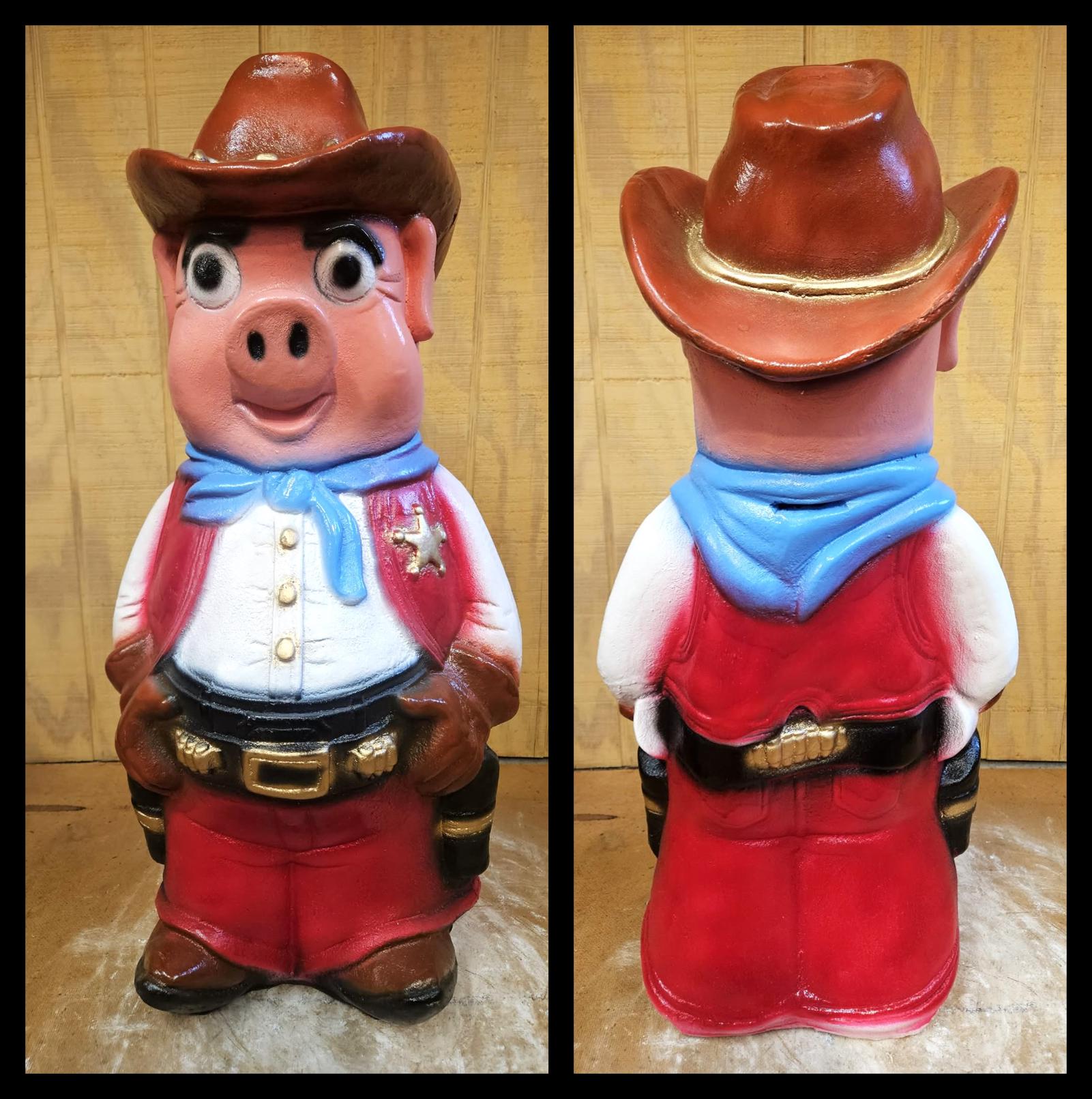 Extra Large Piggy Bank Sheriff Pig 25" Tall 10.5" Wide 9" Depth 3 ...
