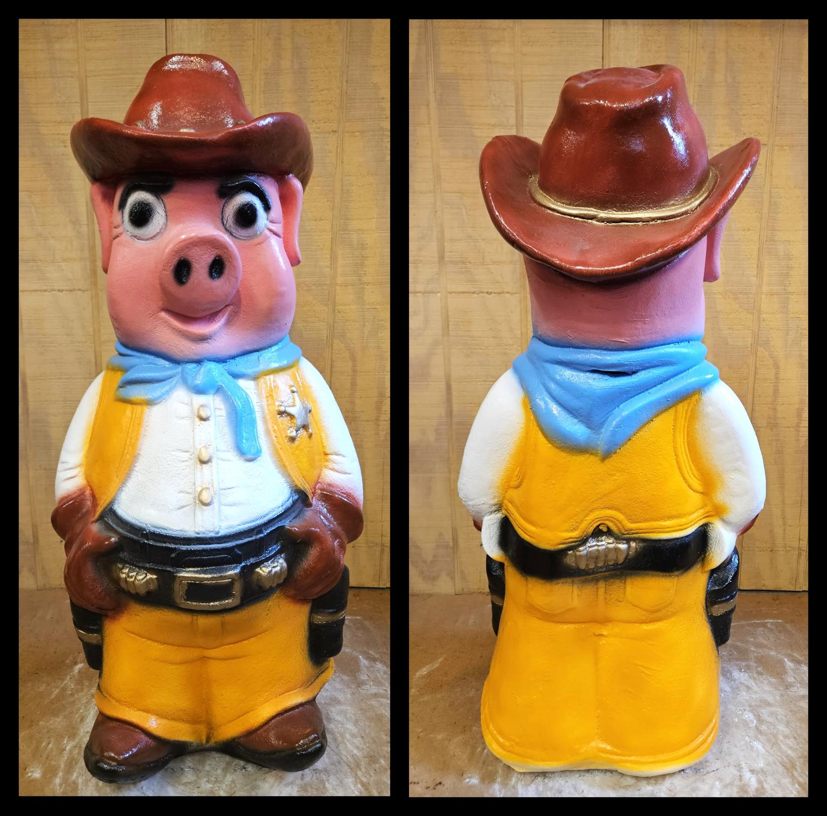 Extra Large Piggy Bank Sheriff Pig 25" Tall 10.5" Wide 9" Depth 3 ...