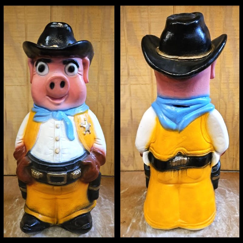 Vintage Large Pig Bank - Etsy