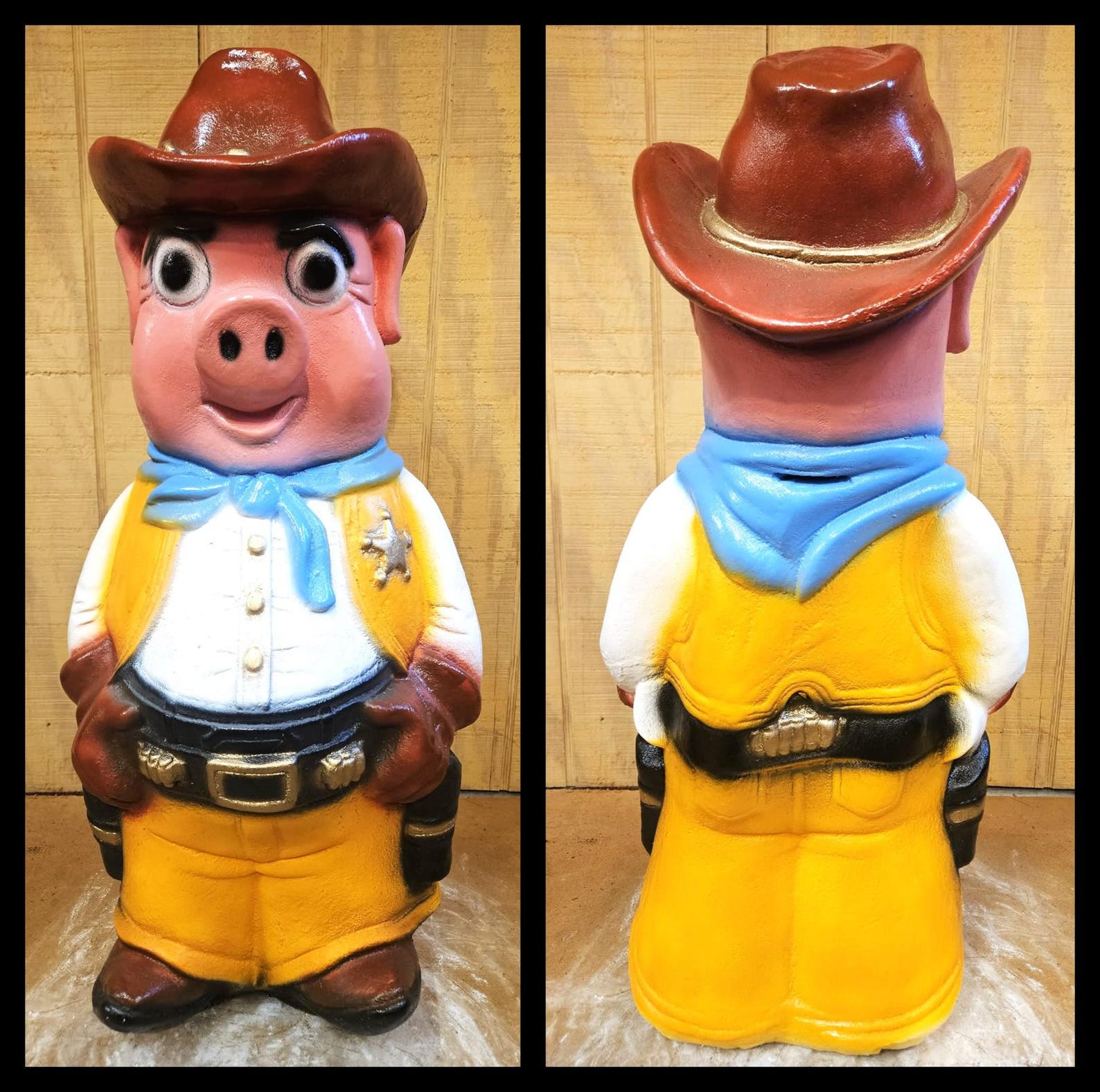 Extra Large Piggy Bank Sheriff Pig 25" Tall 10.5" Wide 9" Depth 3 ...
