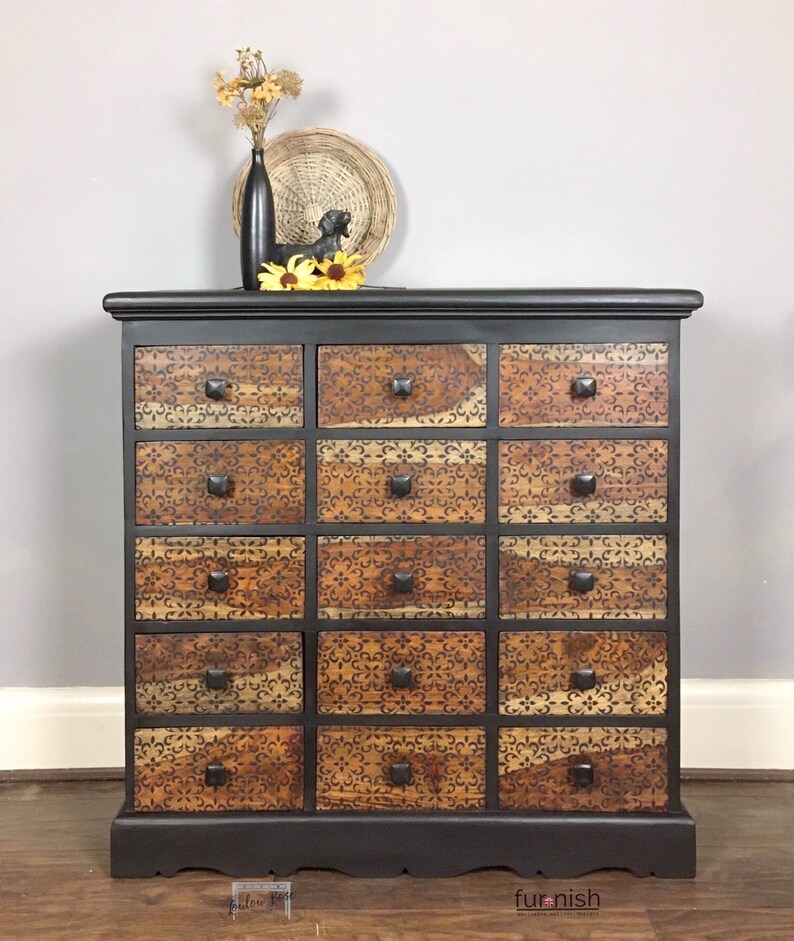 Multi Drawer Chest of Drawers / Dresser Hand Painted and | Etsy