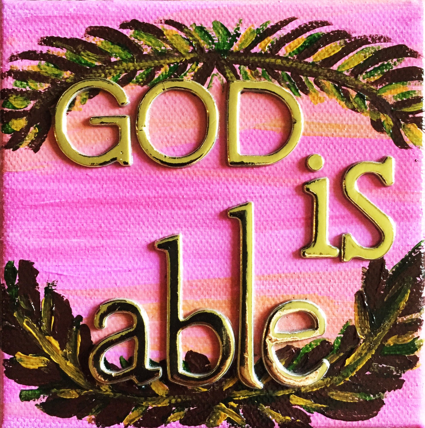 God is Able Mini Acrylic Canvas Quote | Etsy