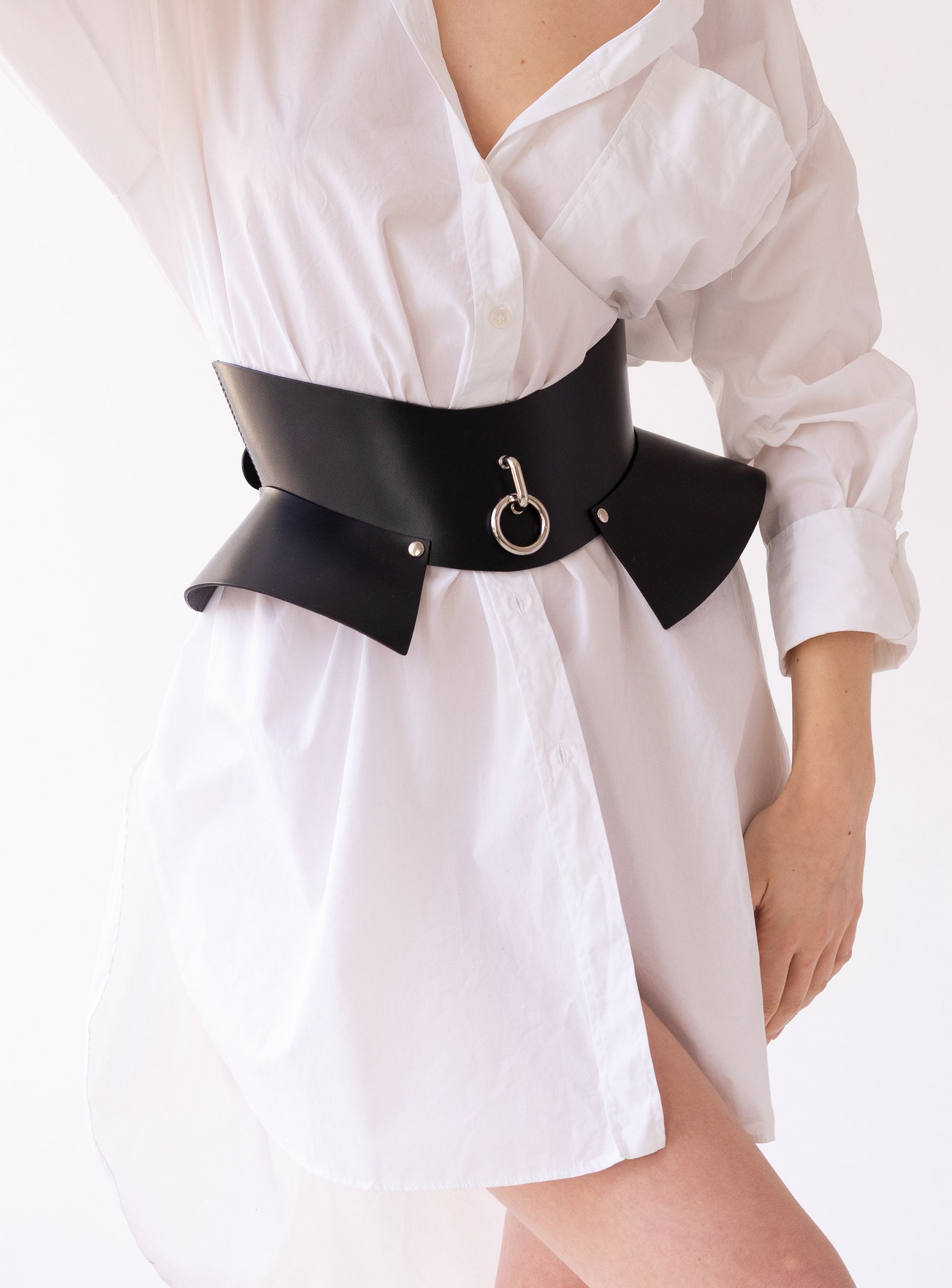 Belt and Collar Set Basque Belt Corset Belt Leather Leather - Etsy