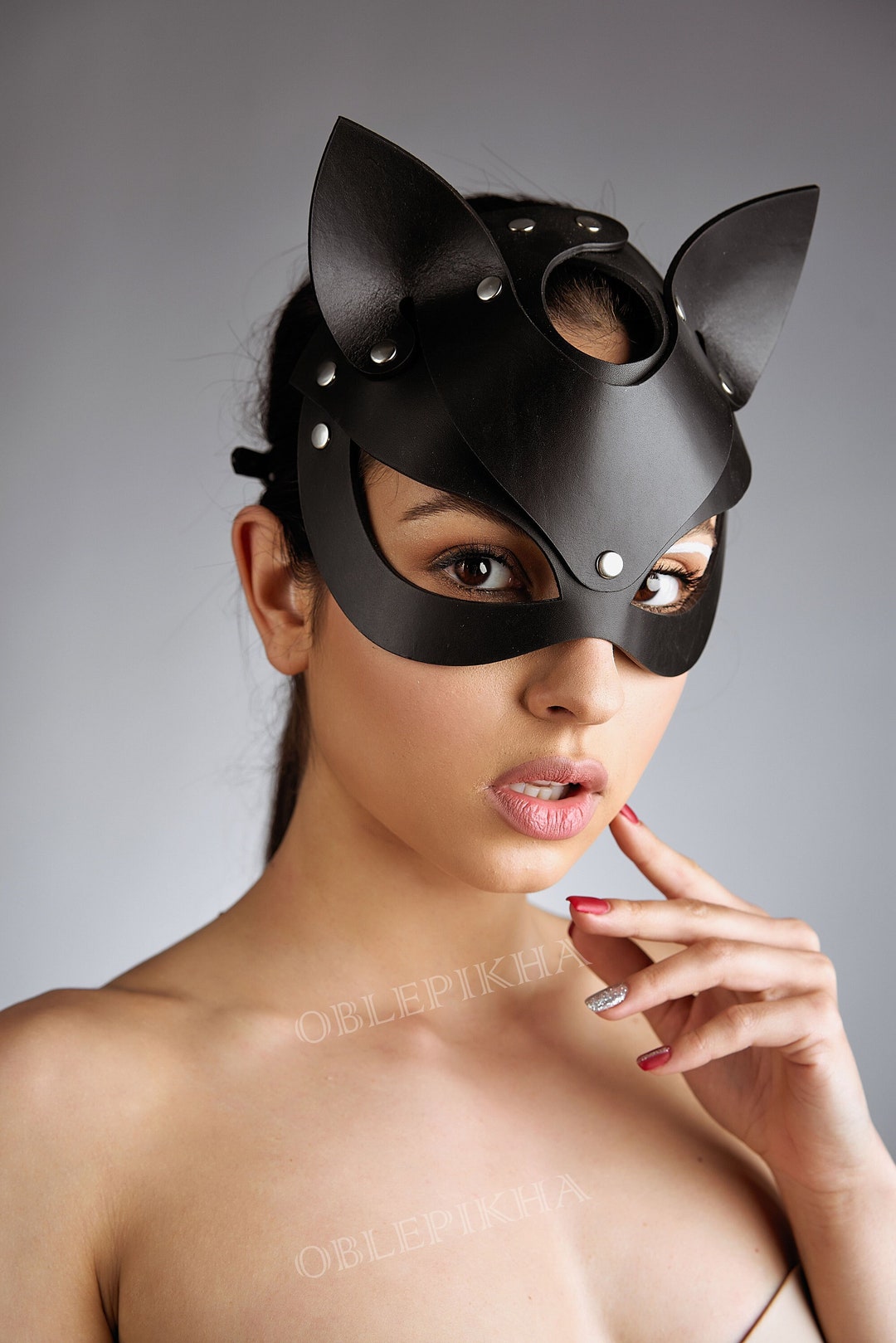 Leather Cat Mask For Women Erotic Mask Bdsm Mask Catwoman Cosplay