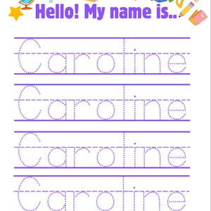 Handwriting Practice Sheet - Customizable Name - Etsy