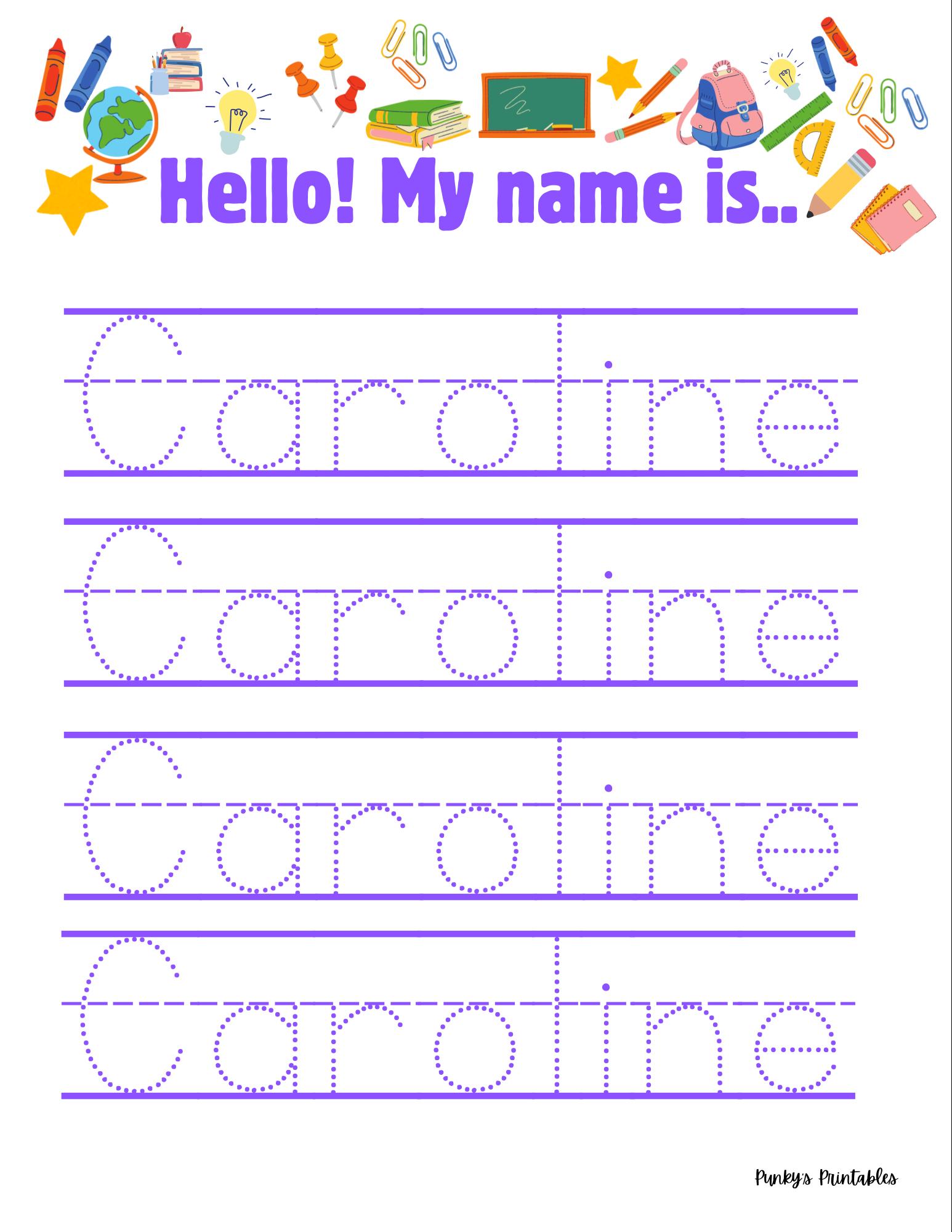 Handwriting Practice Sheet - Customizable Name - Etsy