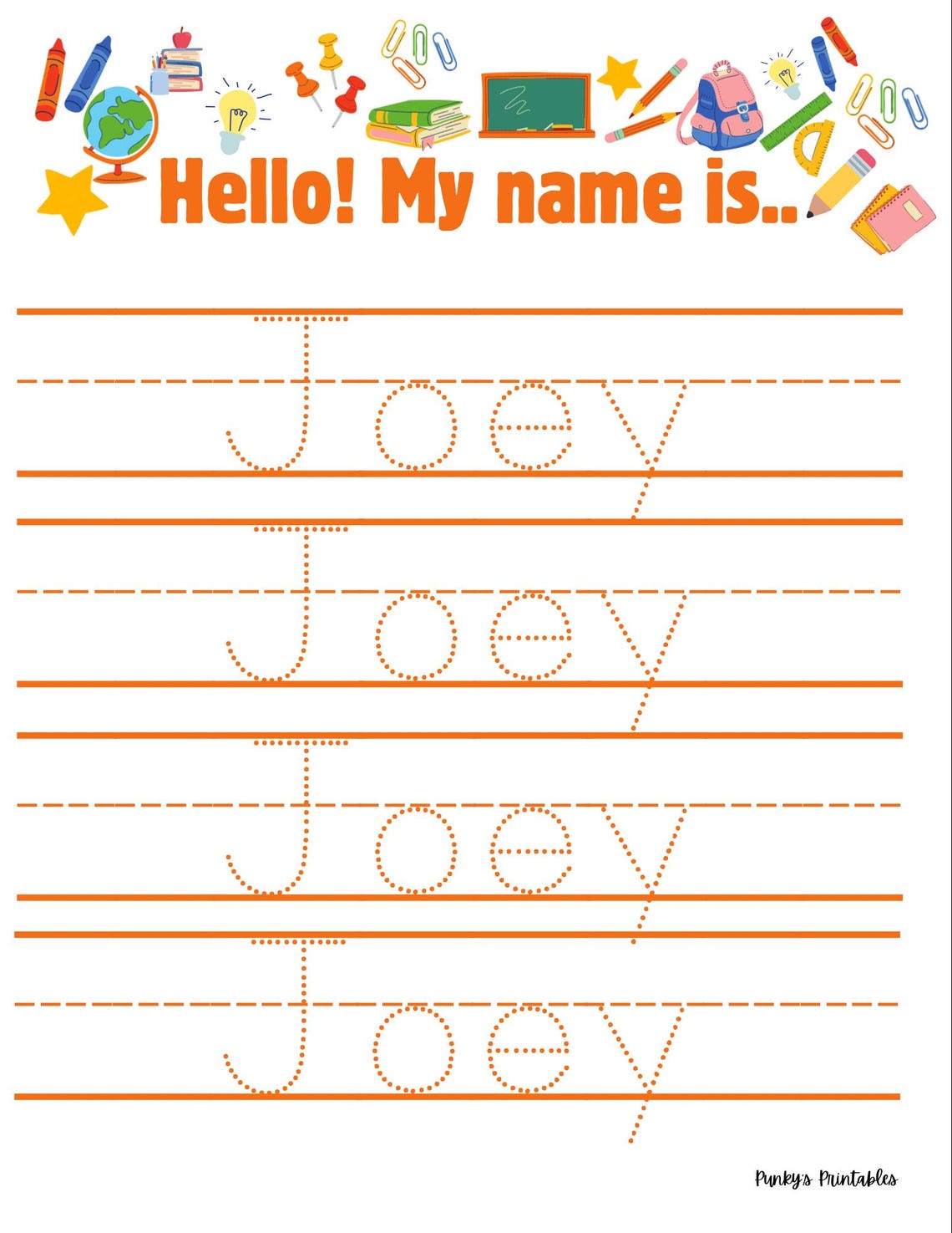 Handwriting Practice Sheet - Customizable Name - Etsy