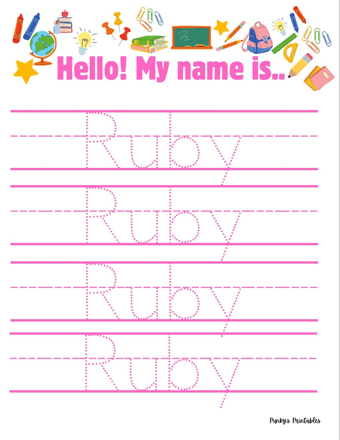 Handwriting Practice Sheet - Customizable Name - Etsy