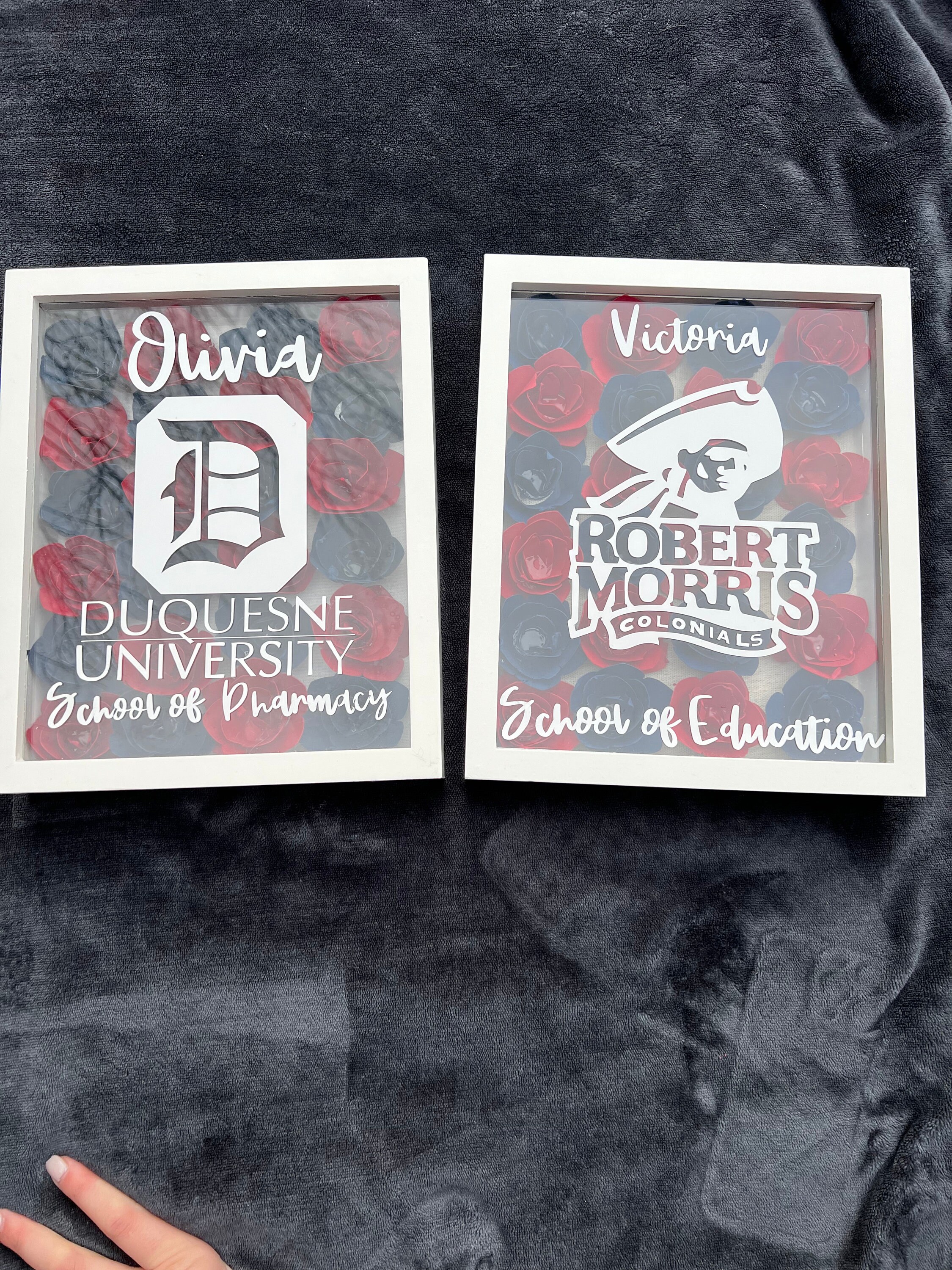 Graduation College Flower Shadow Box Personalized Gift, Grad Gifts ...