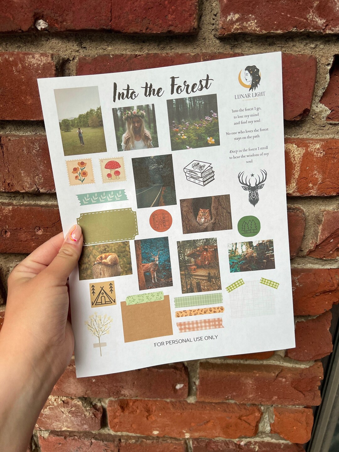 Into the Forest Journal Kit, Junk Journal, Book of Shadows, Planner Kit ...