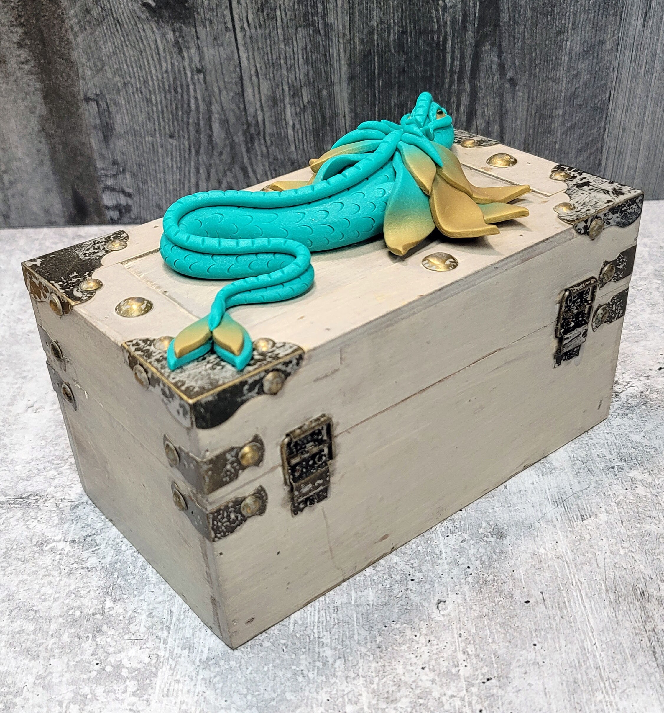 NEW Polymer Clay Teal Dragon on Chest Dragon Chest Teal - Etsy Singapore