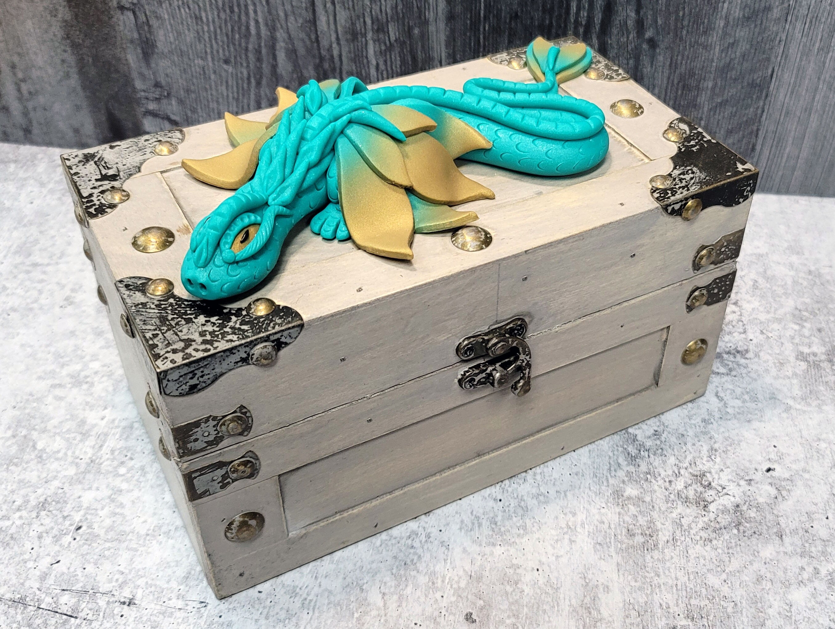 NEW Polymer Clay Teal Dragon on Chest Dragon Chest Teal - Etsy Singapore