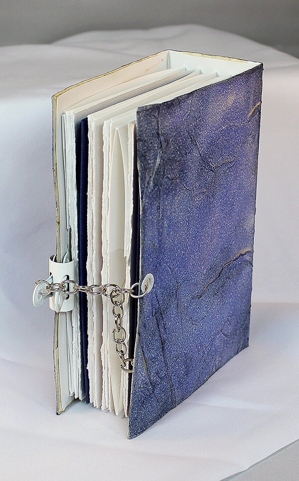 Handmade Blue Art Journal Small - Mixed Media Journal - Journal W ...