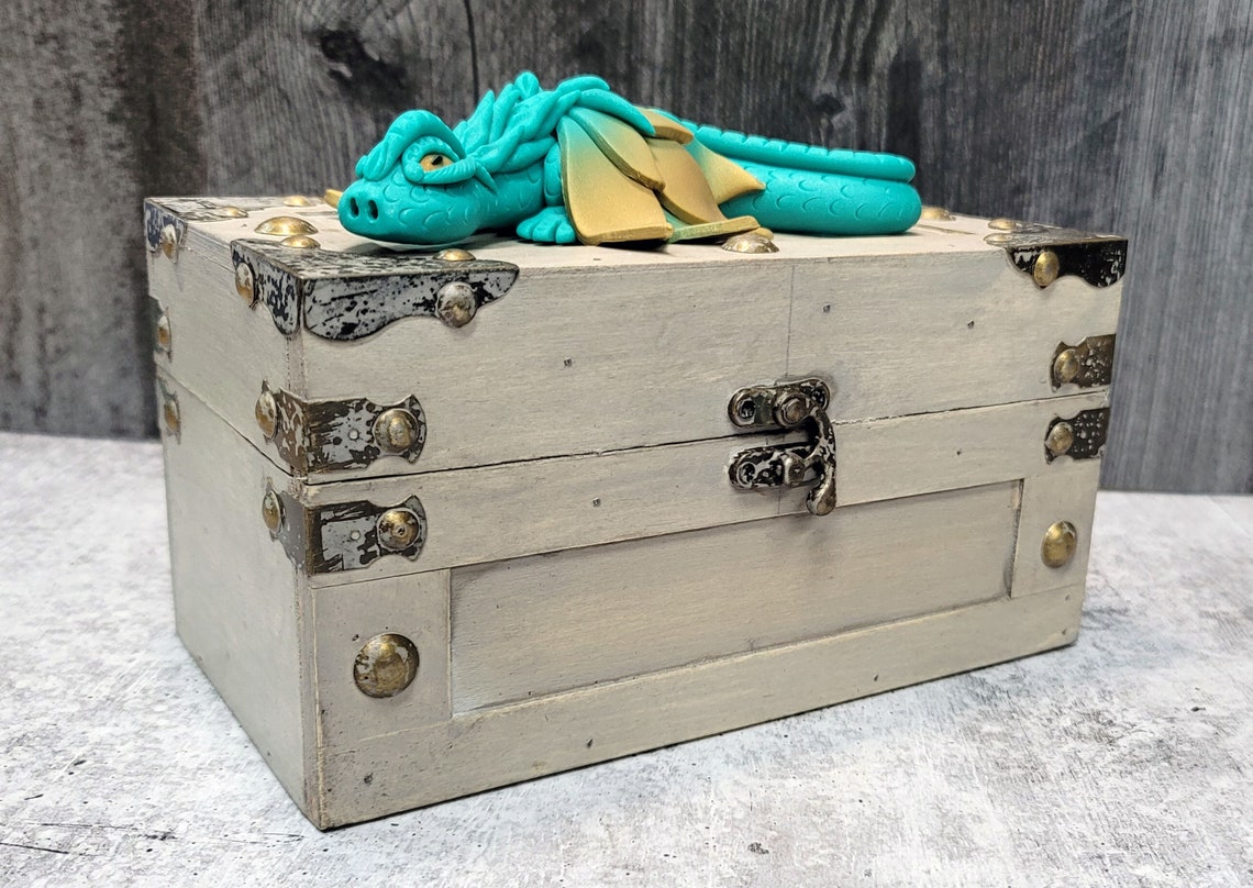 NEW Polymer Clay Teal Dragon on Chest Dragon Chest Teal - Etsy Singapore