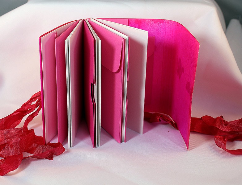 Handmade Hot Pink Travel Journal Art Journal Pink Travel Journal Hot ...