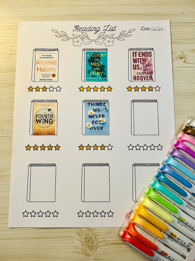 Reading List Tracker - Etsy