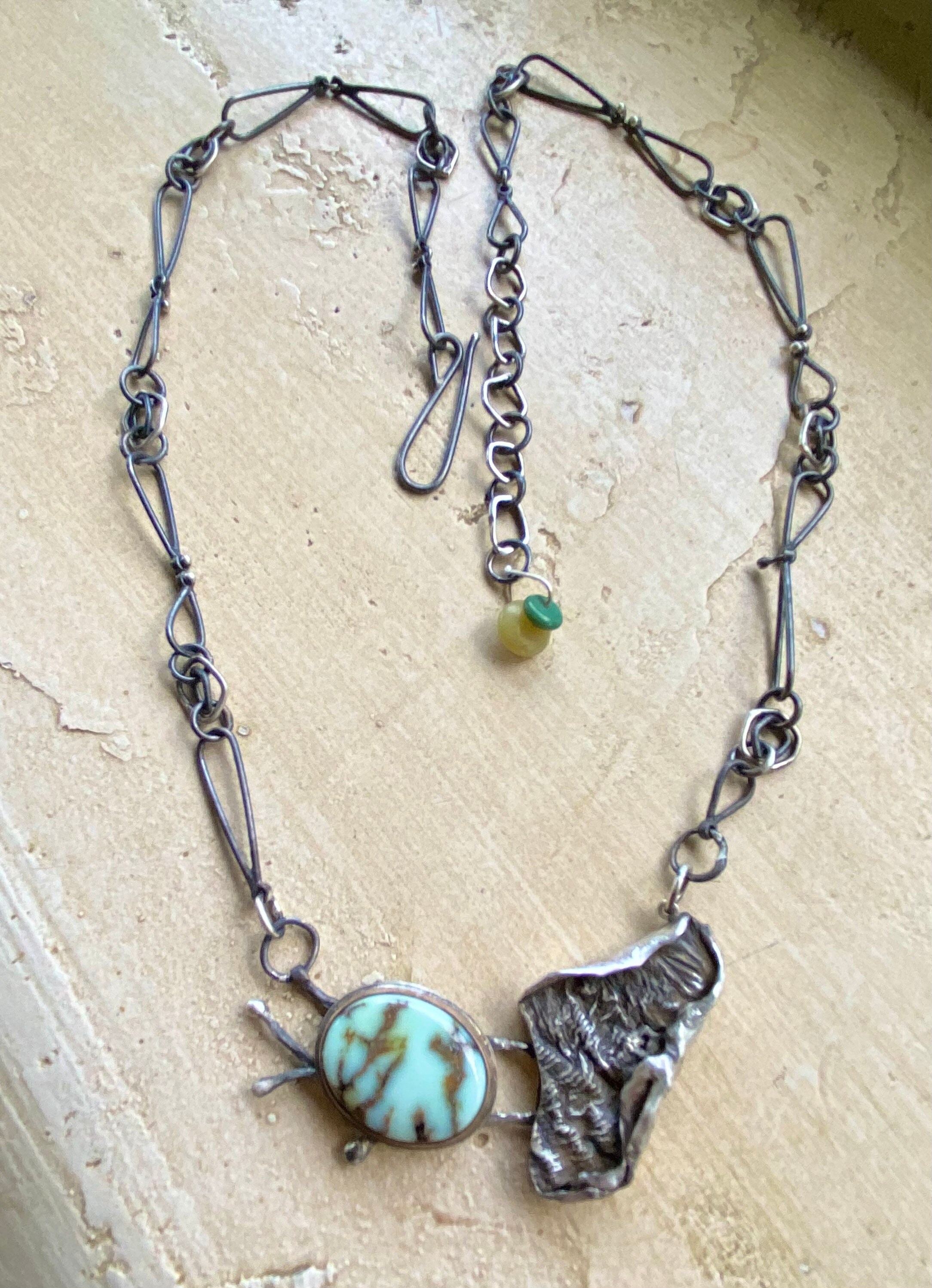 Uncovered Reticulated Silver Hollow Form and Variscite - Etsy