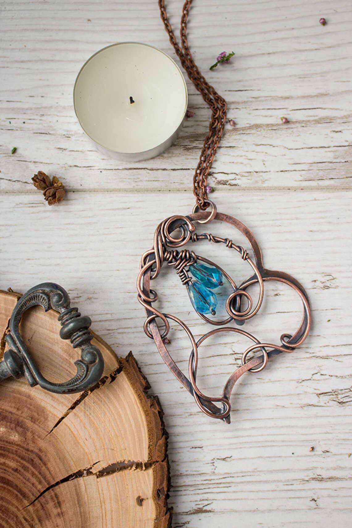 Wire Wrapped Necklace for Women Wire Wrap Artisan Jewelry - Etsy