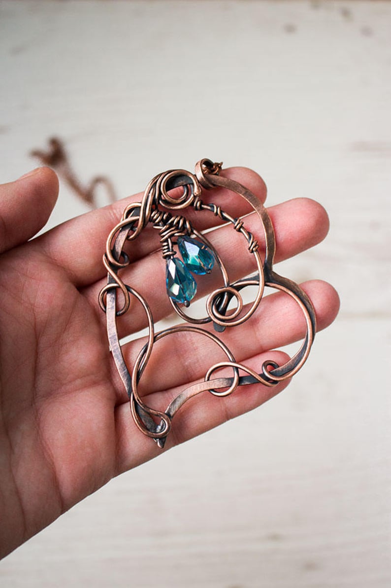 Wire Wrapped Necklace for Women Wire Wrap Artisan Jewelry - Etsy