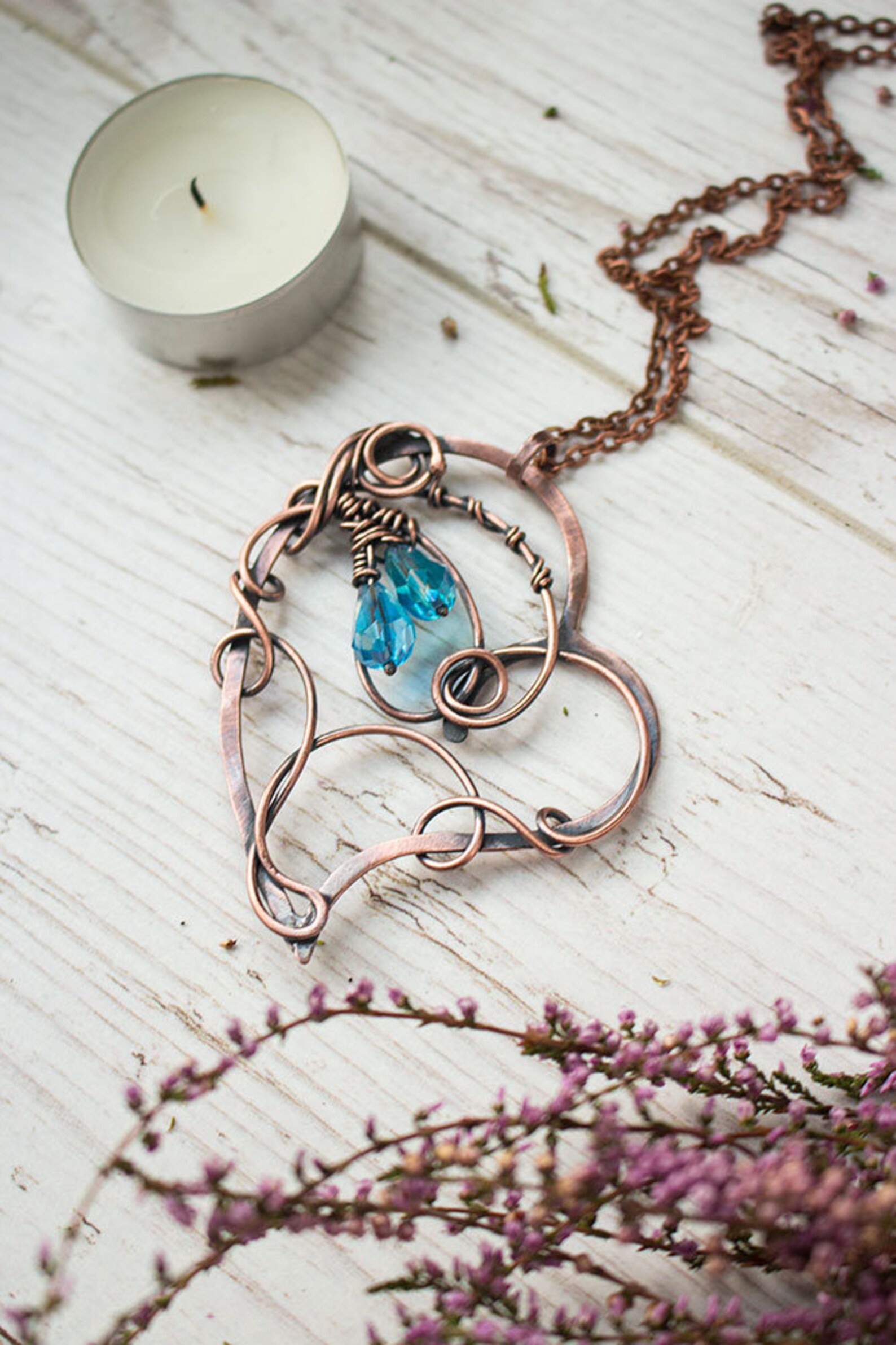Wire Wrapped Necklace for Women Wire Wrap Artisan Jewelry - Etsy
