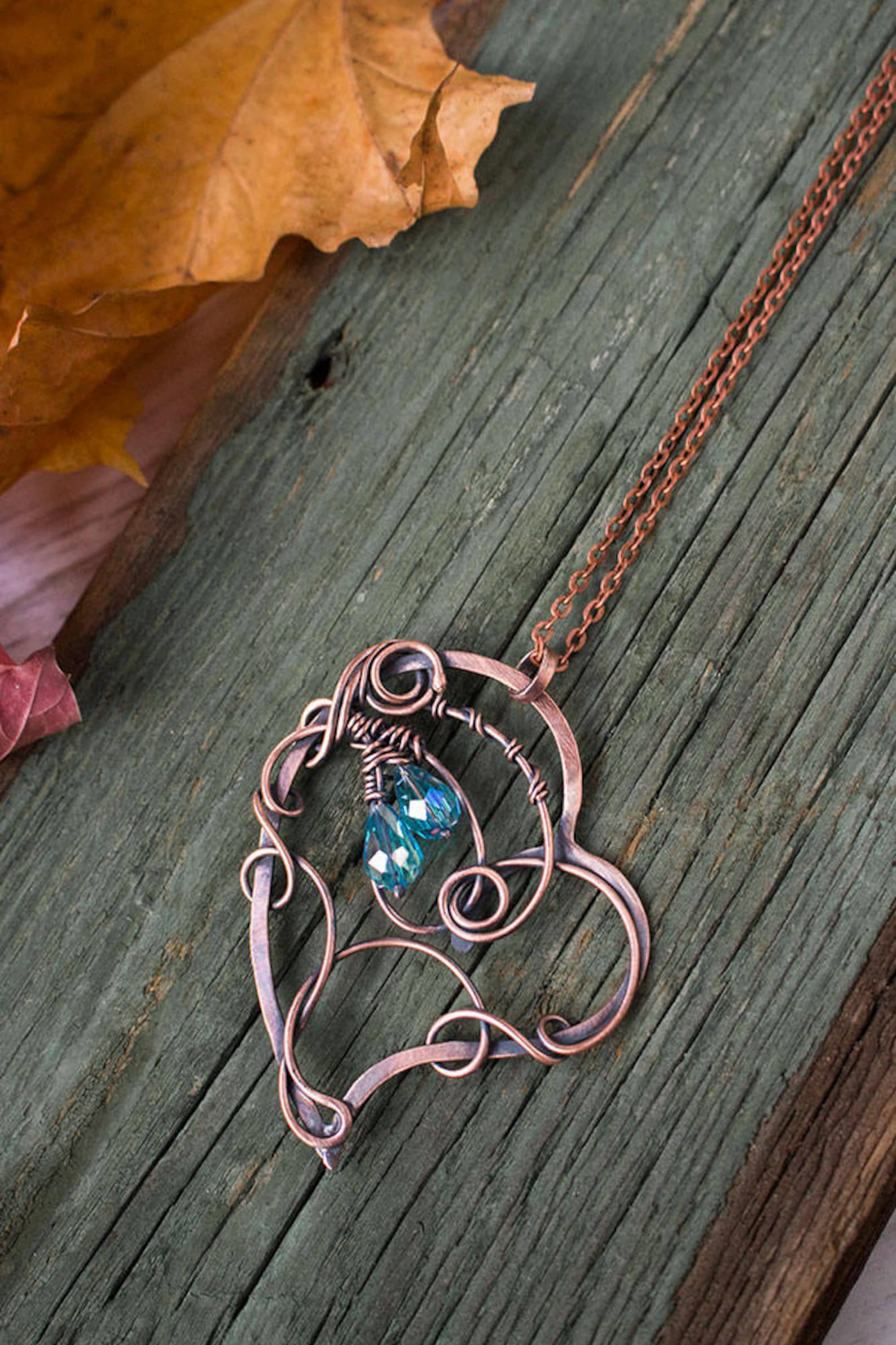Wire Wrapped Necklace for Women Wire Wrap Artisan Jewelry - Etsy