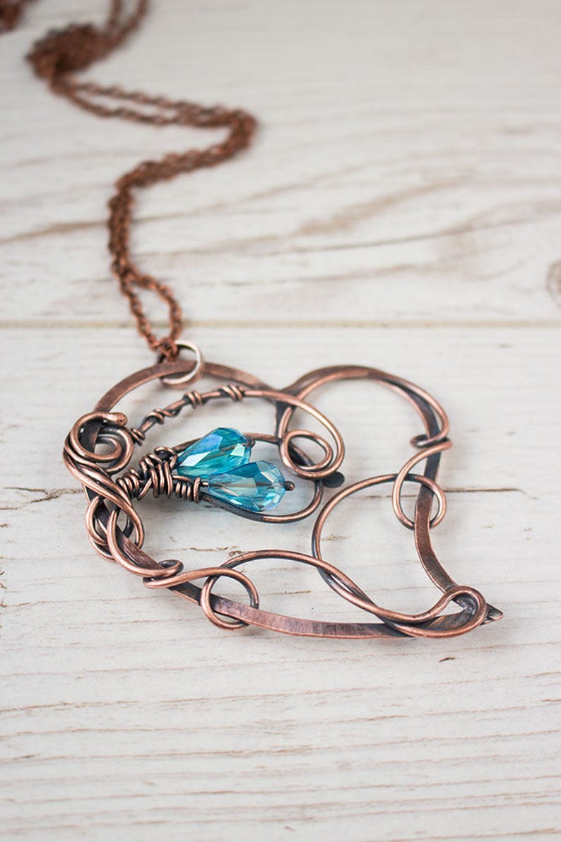 Wire Wrapped Necklace for Women Wire Wrap Artisan Jewelry - Etsy