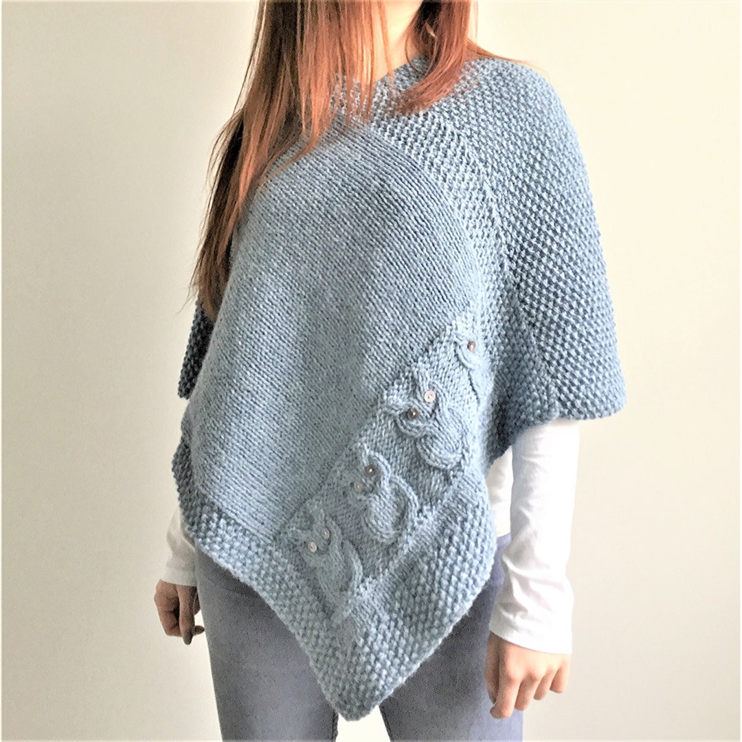 KNITTING PATTERN, 'owls Poncho', Adult Child Toddler, Owl Top Knit Flat ...
