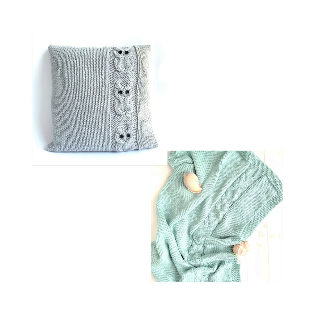 BUNDLE 2 Knitting Patterns, 'family of Owls, Baby Blanket Throw ...