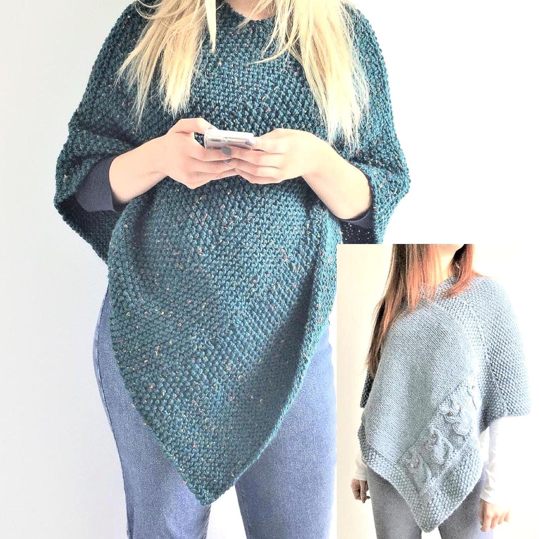 Knit Poncho Pattern Bundle: Lorna (adult) & Owls (adult and Child ...