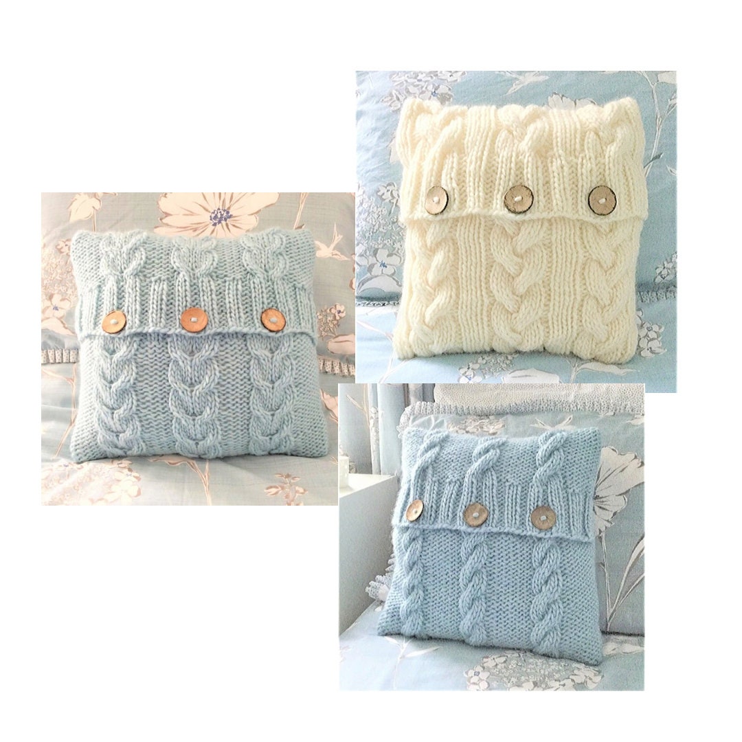 BUNDLE 3 Knitting Patterns, Cabled Cushion Covers, 3 Cables ...