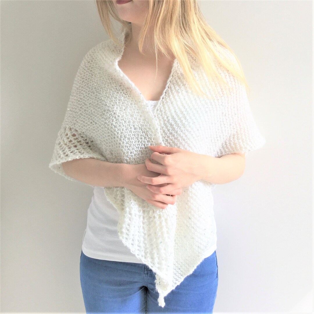 KNITTING PATTERN, 'silver Shawl', Adult, Ladies Shawl Knit Flat ...