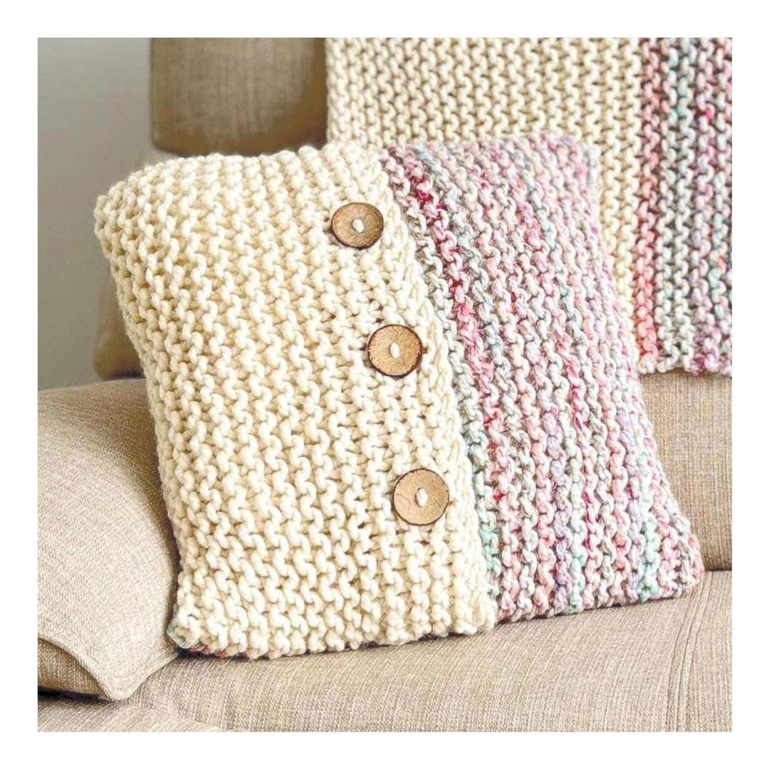 Knitting Pattern, Beginner Cushion Cover and Throw, Easy Knitting DIY ...