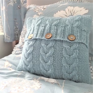 Knitting Pattern, heartstrings Cushion Cover, Cable Pillow Cover ...