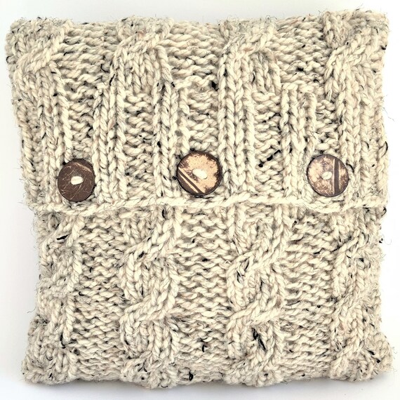 Cable Cushion Cover Knitting Pattern Heart Cable Knit Cushion Cover