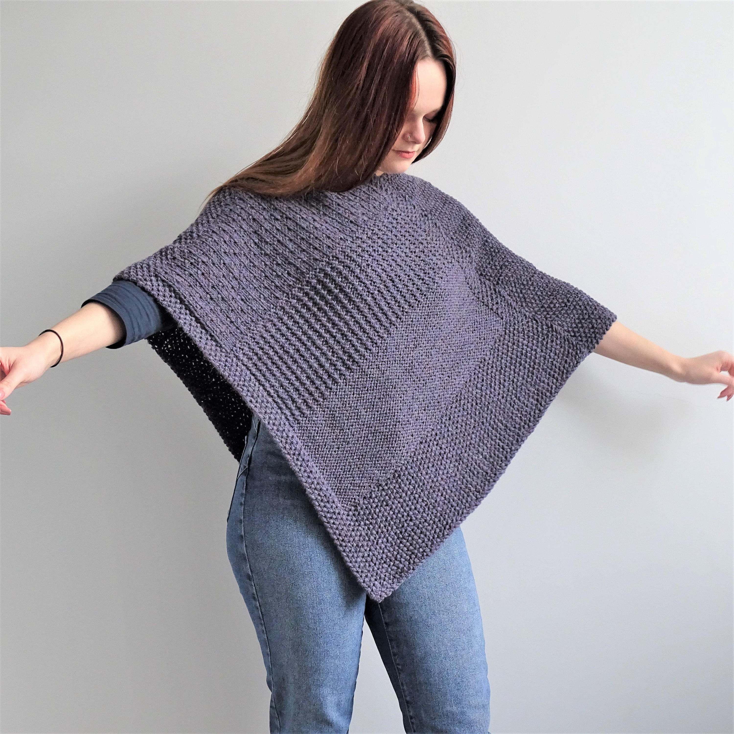 Knitting pattern / poncho adult / easy knitting pattern / | Etsy