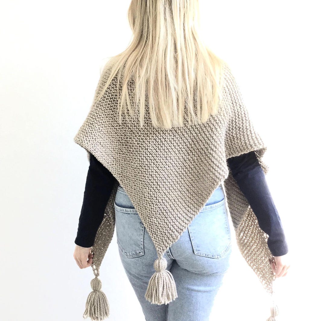 Knitting Pattern, Beginner Shawl, Adult & Child Easy Scarf Design ...