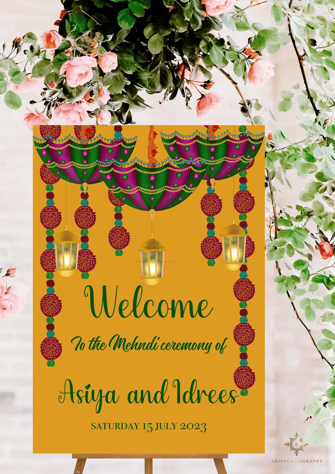 Personalised Welcome Mehndi Sign, Mehndi Sign, Mehndi Welcome Sign ...
