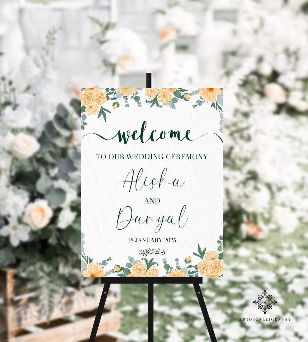 Personalised Welcome Wedding Sign, Nikah Wedding Sign, Nikah Welcome ...