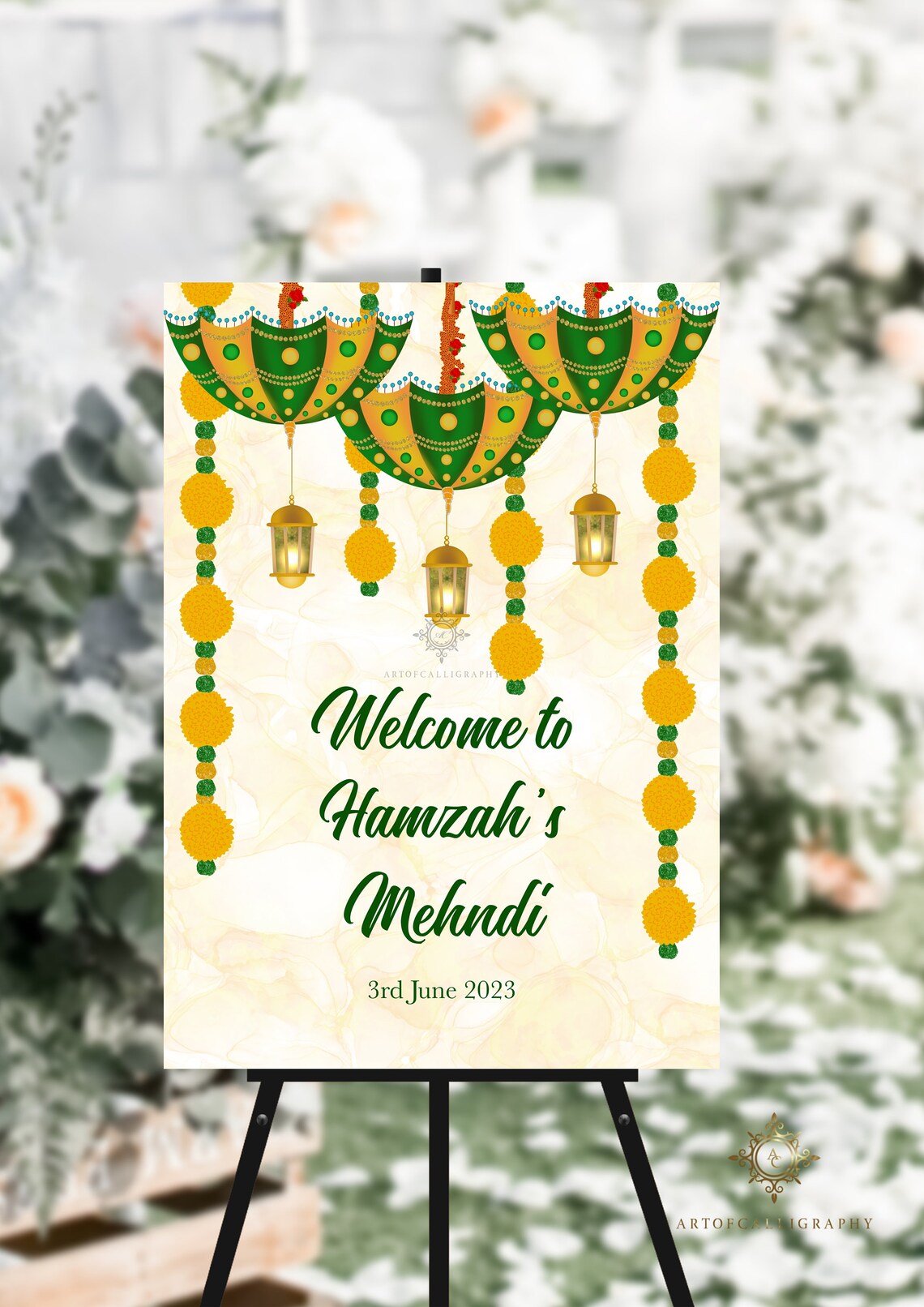 Personalised Welcome Mehndi Sign, Mehndi Sign, Mehndi Welcome Sign ...