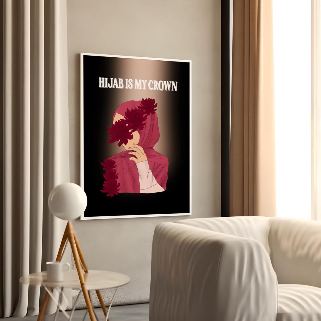Islamic Print, Hijab is My Crown Print, Hijabi Print, Islamic Hijabi ...