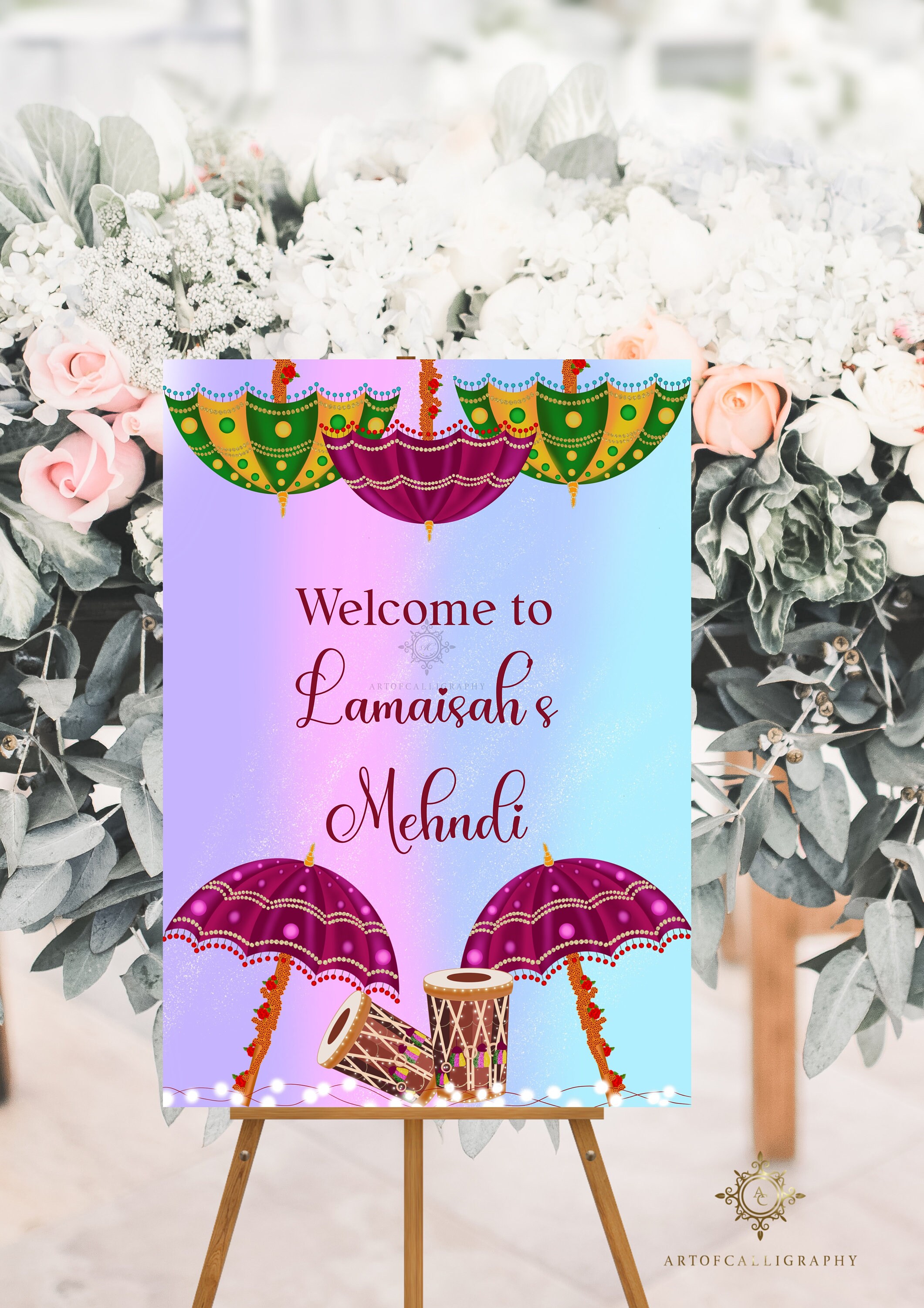 Personalised Welcome Mehndi Sign Mehndi Sign Mehndi Welcome - Etsy UK