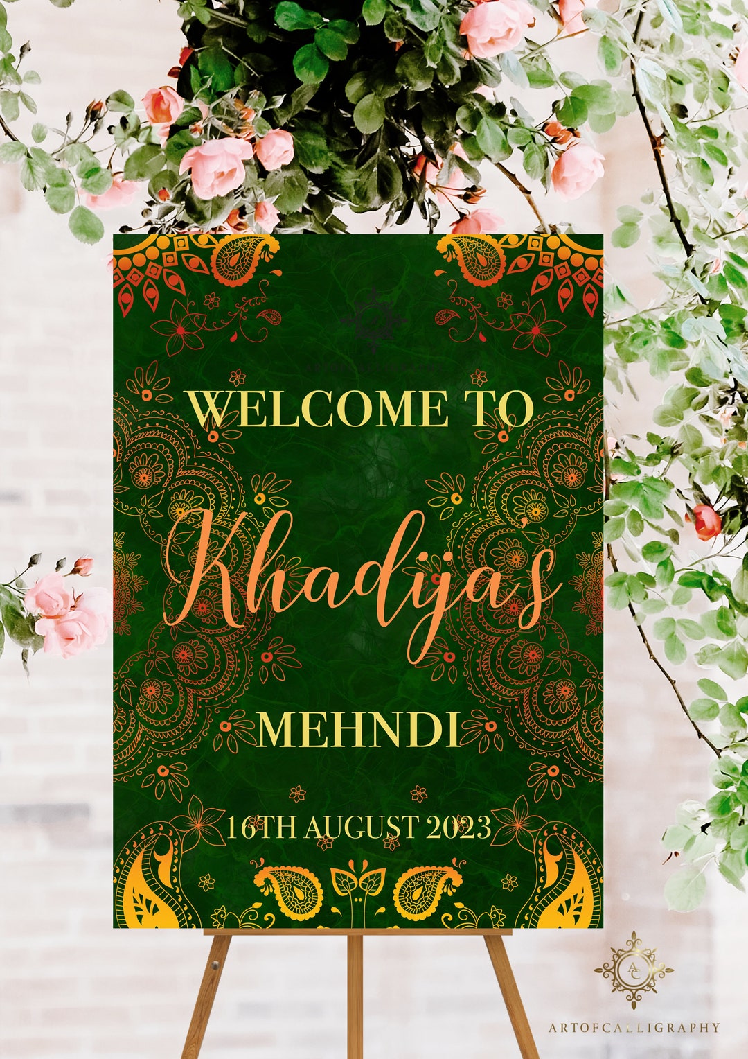 Personalised Welcome Mehndi Sign, Mehndi Sign, Mehndi Welcome Sign ...