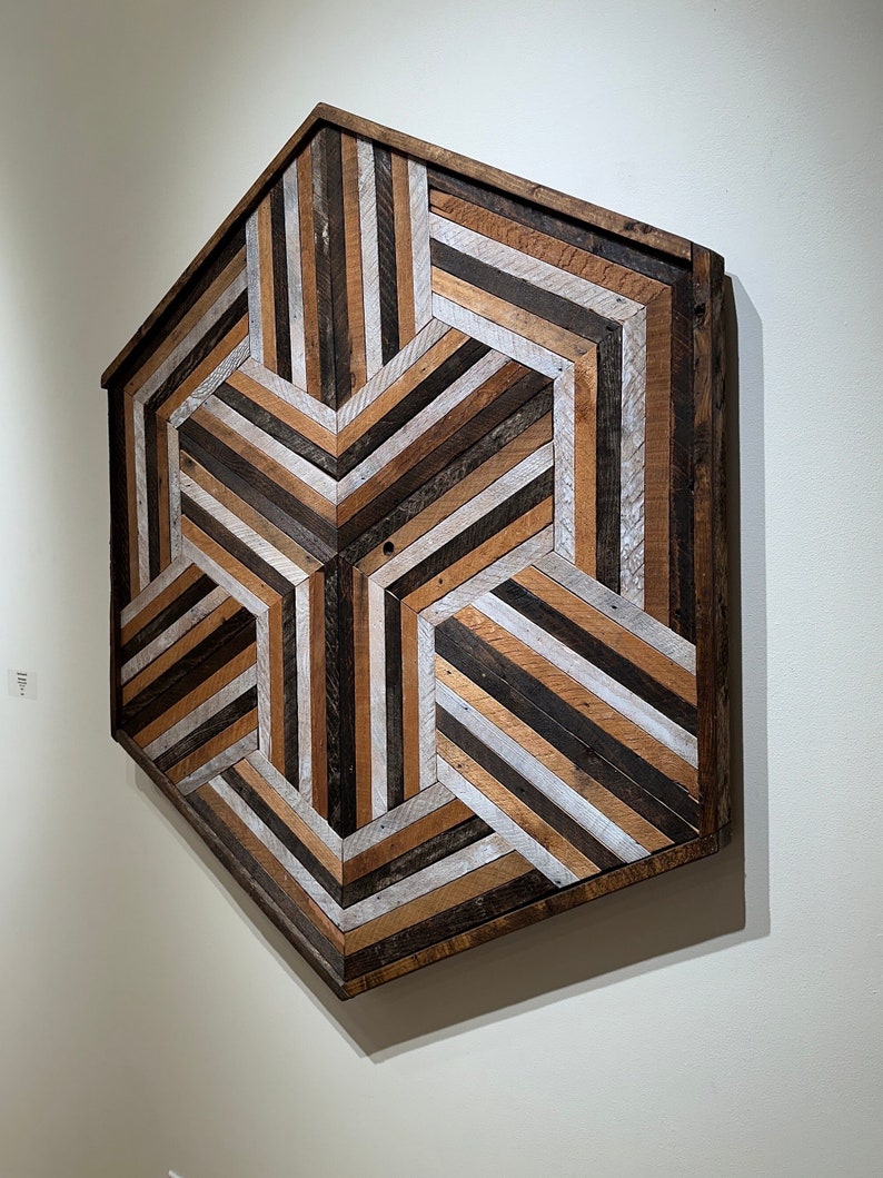 Starburst Geometric Wood Art Wall Hanging Out of Repurposed Aged Lath ...