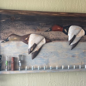 Hand Carved Duck Decoy Duck Call Display Waterfowl Print Painting - Etsy